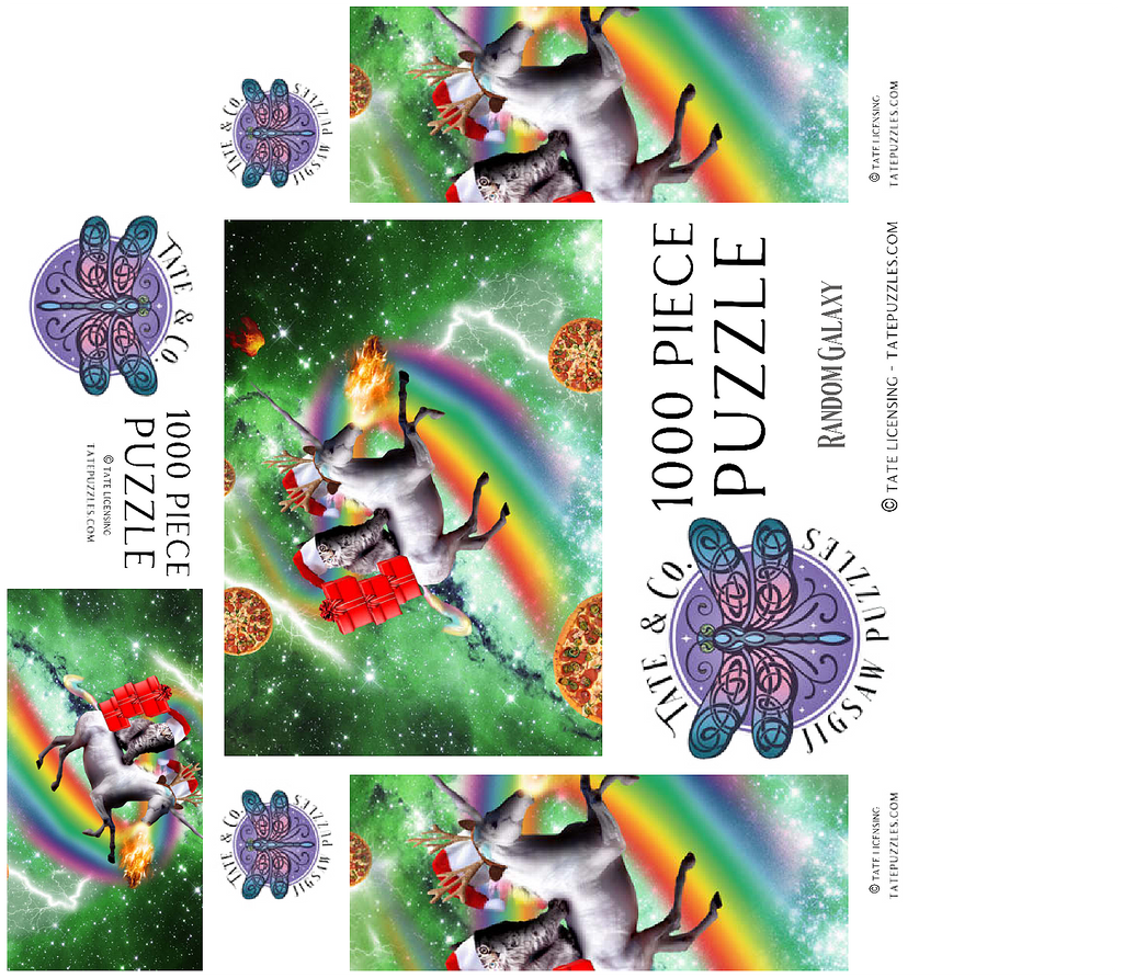 Christmas Unicorn Cat Adventuring in Space - Random Galaxy – MyPuzzle ...